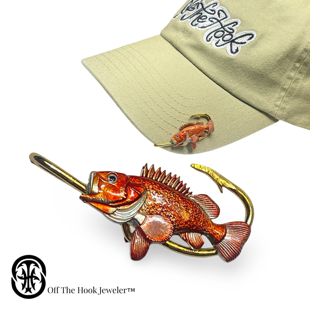 ROCKFISH HOOKIT© Hat Hook - Fishing Hat Clip – Off The Hook Jeweler, LLC